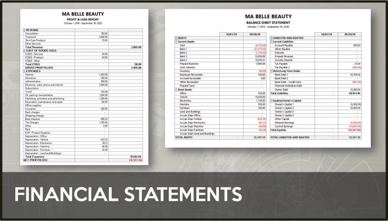 Salon Bookkeeping with Automated Financial Statement Templates ...