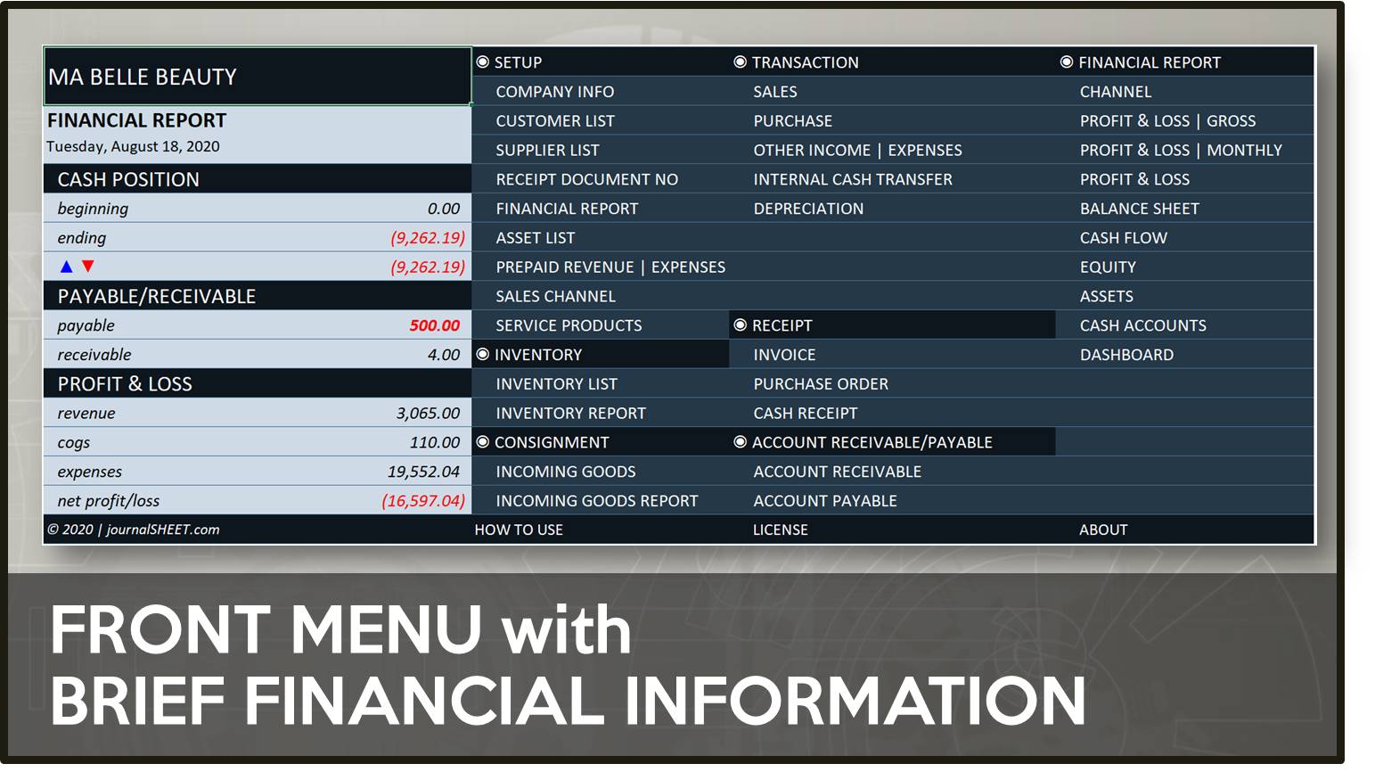 Salon Bookkeeping with Automated Financial Statement Templates ...